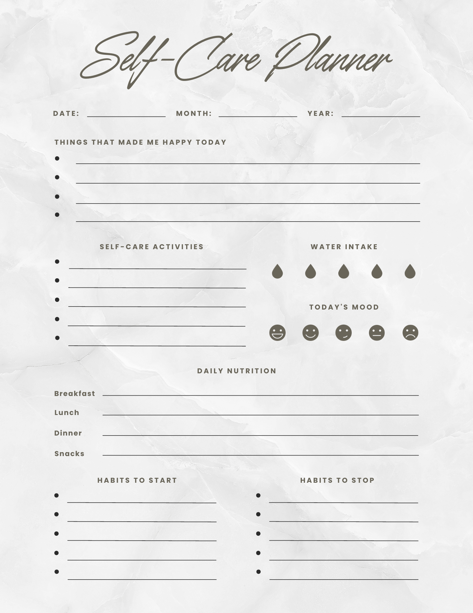 Self Care Checklists - Self Care School